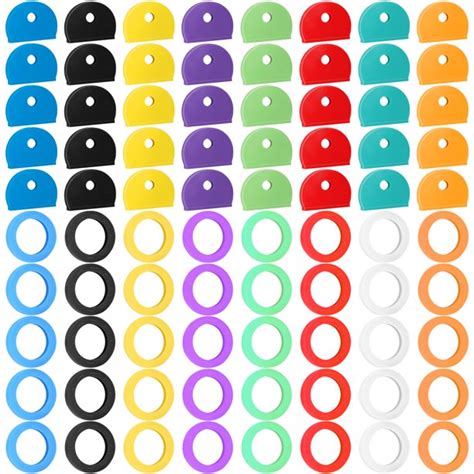 Vibit 80 Pack Key Caps Covers Tags Set Plastic Key Identifier Coding
