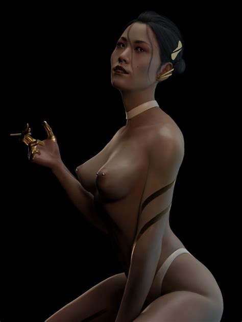 Rule 34 1girls 3d Asian Asian Female Black Hair Breasts Cd Projekt Red Choker Cyberpunk 2077