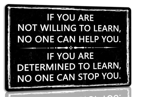 If You Are Not Willing To Learn Metal Tin Sign Motivational Wall Art For Office Home Bedroom