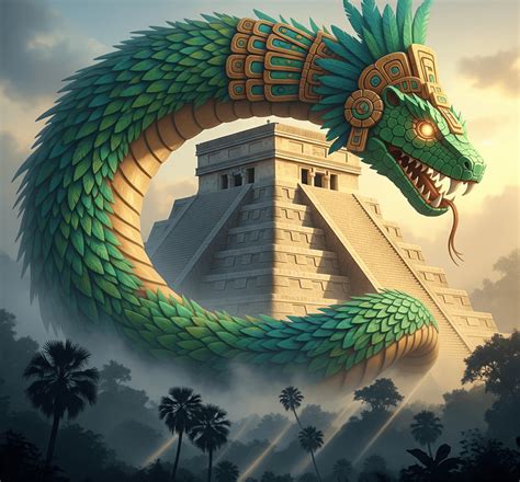 The Worship Of Kukulkan The Feathered Serpent Of The Maya