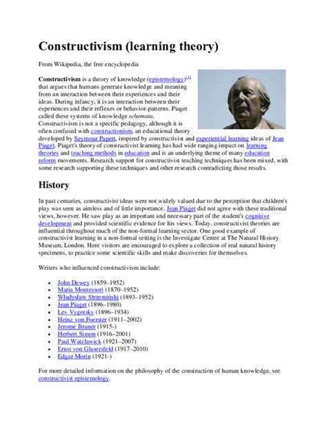 pdf constructivism learning theory