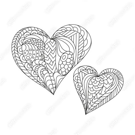 Vector Linear Teling Heart For Colorization And Your Design 이미지