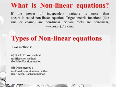 Numerical Method For Solving Non Linear Equations Pdf Physics Science