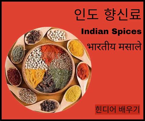 인도 향신료 힌디어 배우기