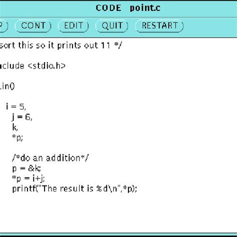 A Code Segment Using Pointers Download Scientific Diagram