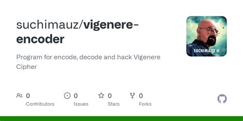GitHub Suchimauz Vigenere Encoder Program For Encode Decode And Hack Vigenere Cipher