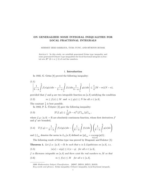 Pdf On Generalized Some Integral Inequalities For Local Fractional