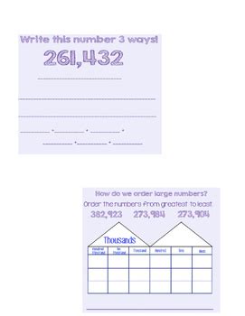 Grade 4 Chapter 1 Go Math By My Teachers Helper TPT