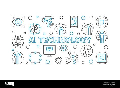 Ai Technology Horizontal Illustration Artificial Intelligence Vector
