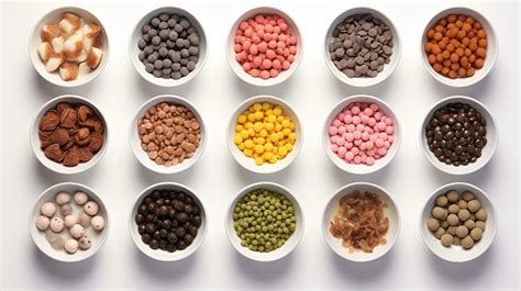 Different Kinds Of Food Bowls Filled With Various Types Of Food