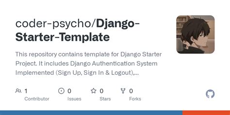GitHub Coder Psycho Django Starter Template This Repository Contains Template For Django