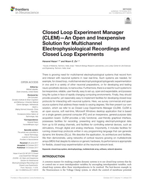 pdf closed loop experiment manager clem an open and inexpensive