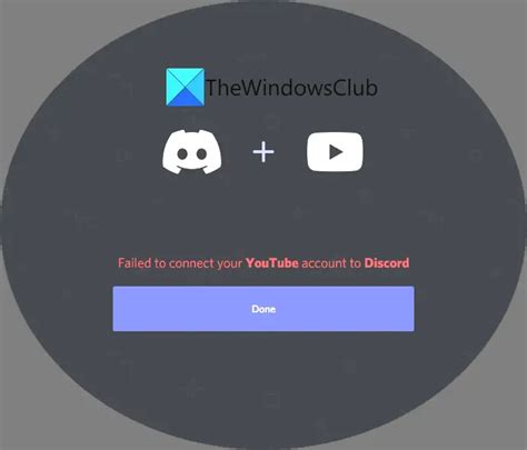 Failed To Connect Your Youtube Account To Discord On Windows Pc