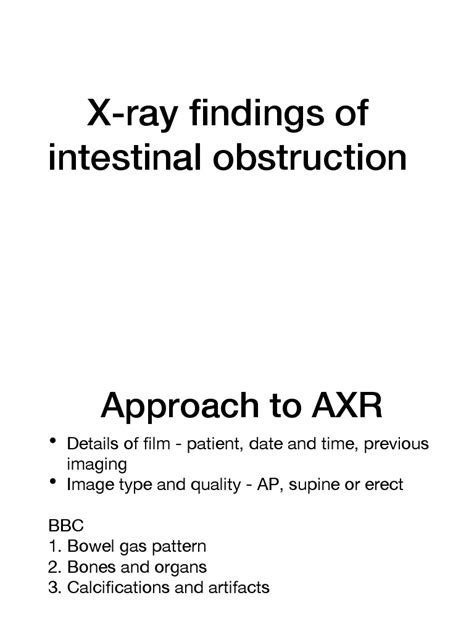 Axr Findings Of Intestinal Obstruction Pdf