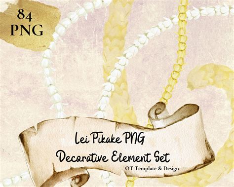 Pikake Lei Hawaiian Png Decorative Element Set Digital Download