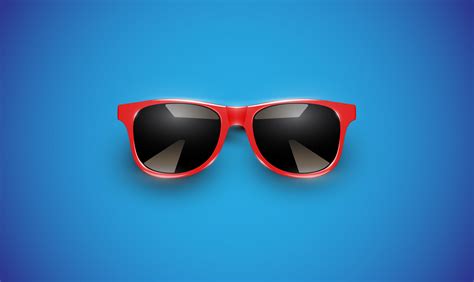 Realistic Vector Sunglasses On A Colorful Background Vector