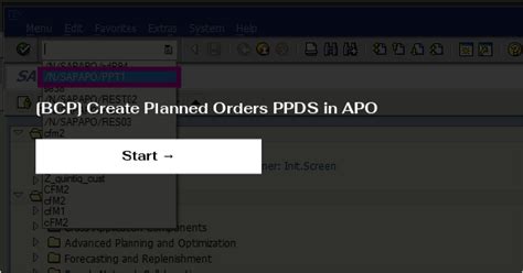 Bcp Create Planned Orders Ppds In Apo