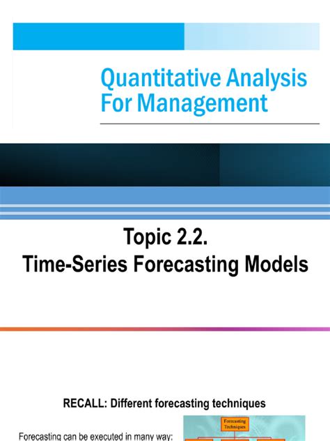 Management Science Module 22 Forecasting Models Pdf