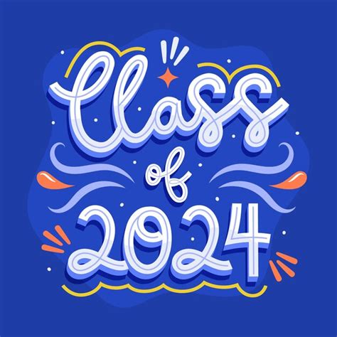 Premium Vector Flat Class Of 2024 Lettering Template