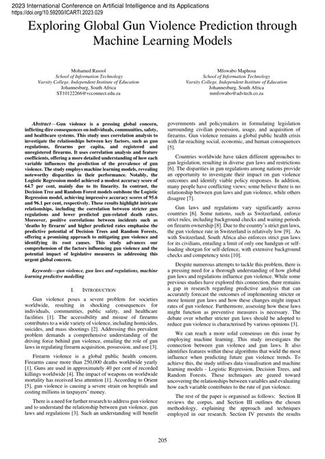 Pdf Exploring Global Gun Violence Prediction Through Machine Learning Models