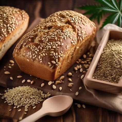 Premium Photo A Tray Of Breads With Seeds And Seeds On A Wooden Table