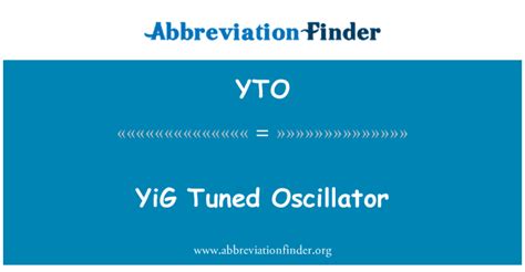 Yto 代表 Yig 调谐的振荡器 Yig Tuned Oscillator