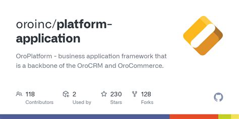GitHub Oroinc Platform Application OroPlatform Business Application Framework That Is A