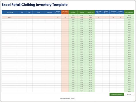 Inventory Excel Template Free Inventory List Templates Smartsheet