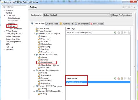 Howto Add A Static Library File Into S32ds Gcc Project Nxp Community