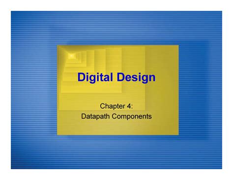 Registersdata Path Componentsdigital System Lecture Notes Ers 220