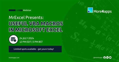 Free Webinar On Mrexcel Macros More4apps Posted On The Topic Linkedin