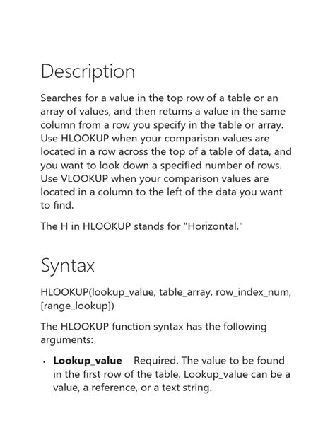 Hlookup Pdf