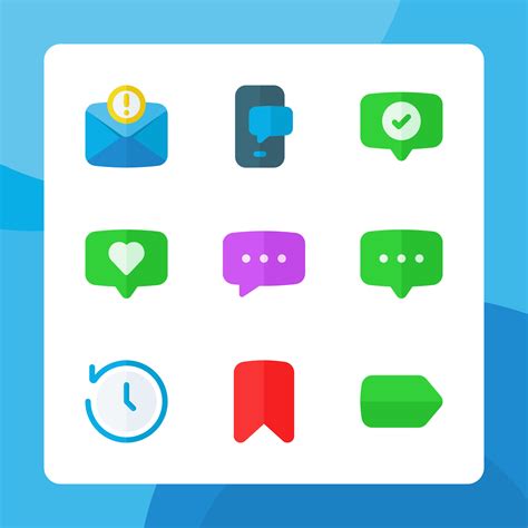 Message Icons In Flat Style For Ui Ux Design Website Icons Interface And Business Including
