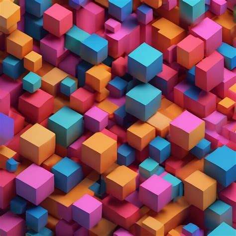 Premium Photo Minimal Colorful Geometry 3d Render