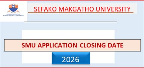 Smu Application Closing Date 2026 Apply At Cput
