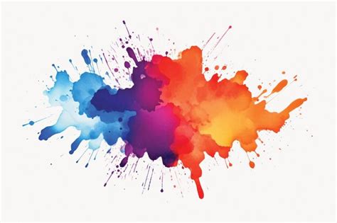 활기찬 수채화 스플래시 아트 프리미엄 Ai 생성 벡터
