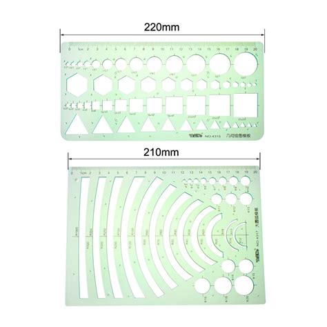 Uxcell Geometric Drawing Template Measuring Ruler Grandado