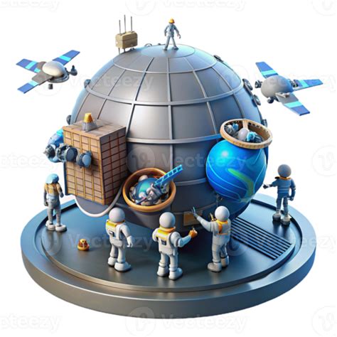 Spacecraft Assembly Astronauts Constructing Orbital Station 56480682 Png