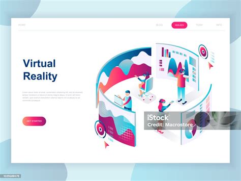 ilustración de moderno diseño plano isométrico concepto de realidad virtual aumentada banner y