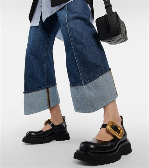 Bottega Veneta Mary Jane Leather Flats Bottega Veneta