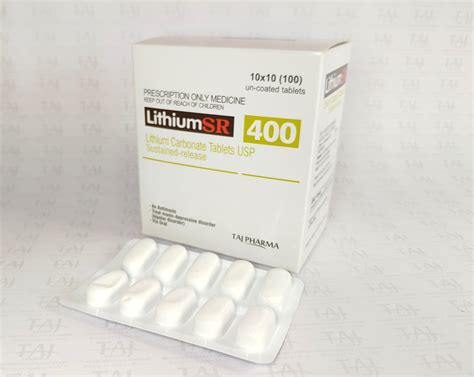 Lithium Carbonate Tablets Usp Sustained Release 400mg Lithium Sr Manufacturer In India {taj