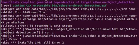 Bram Overflow While Building Object Detection Code Sample Ml Embedded