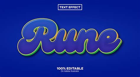 Premium Vector Rune 3d Text Effect