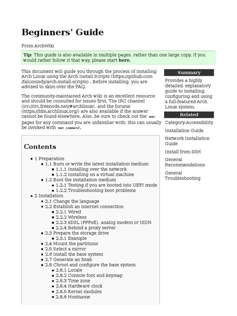 installing archlinux pdf booting ip address