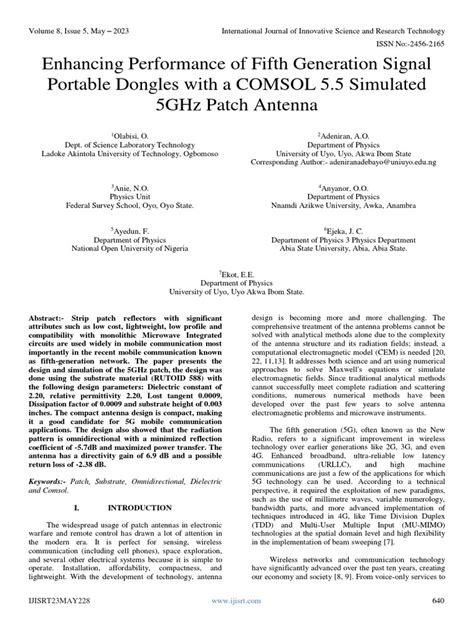 Enhancing Performance Of Fifth Generation Signal Portable Dongles With