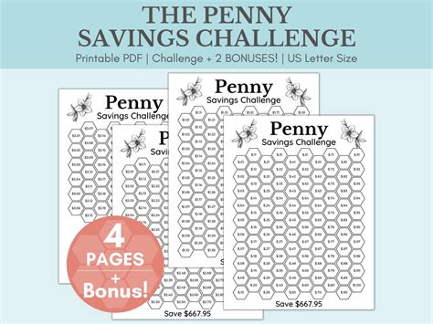 Penny Saving Challenge Printable Penny Savings Challenge Low Income