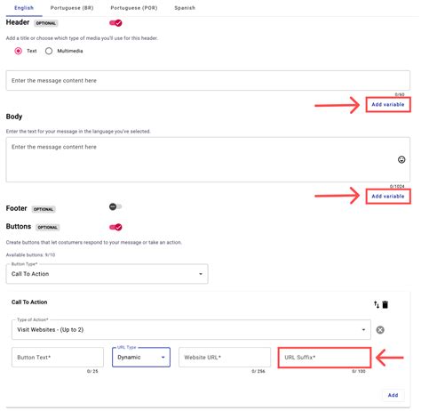 Adding Variables Placeholders