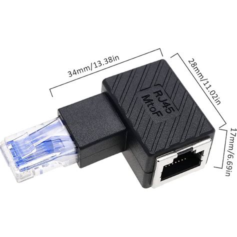 Rj45 Right Bend Male To Female Adapter