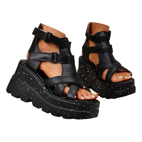 Mostsola Womens Platform Sandals Caged Open Toe Ankle Strap Wedge