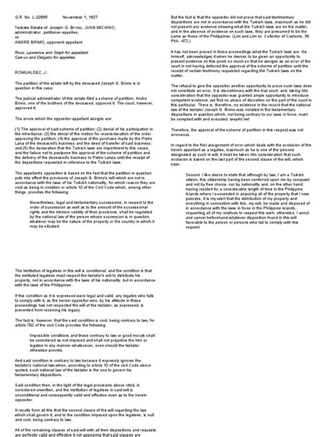 Testamentary Succession Cases Pdf Will And Testament Intestacy